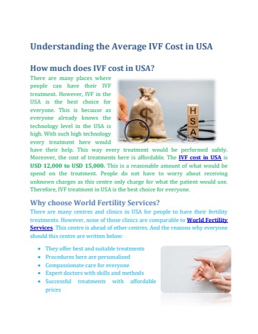 Understanding the Average IVF Cost in USA - worldfertilityservices Flip ...