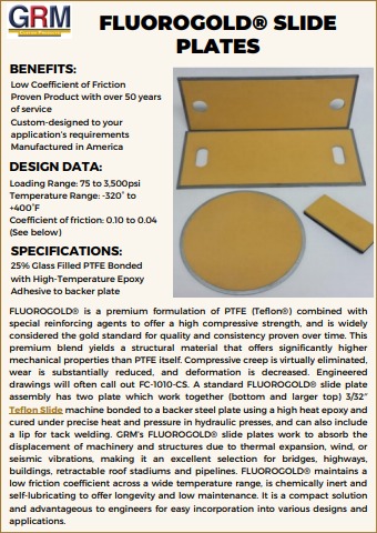 Teflon Slide - FLUOROGOLD® Slide Plates | GRM Custom Products