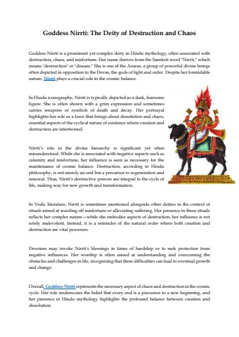 Goddess Nirrti: The Deity of Destruction and Chaos - indianetzonecom ...