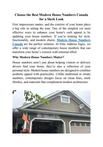 Choose the Best Modern House Numbers Canada for a Sleek Look