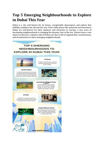 Top 5 Emerging Neighbourhoods to Explore in Dubai This Year