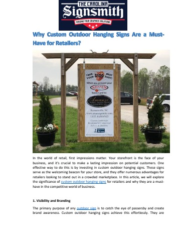 Why Custom Outdoor Hanging Signs Are a Must-Have for Retailers ...