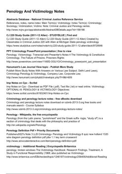 Penology And Victimology Notes - libs119.doqebooks.com - Guset User ...