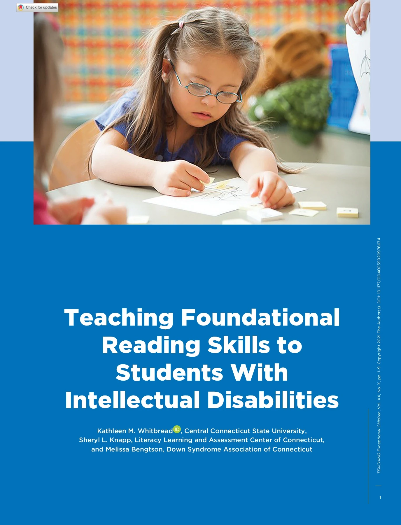 Teaching Foundational Reading Skills to Students with IDs