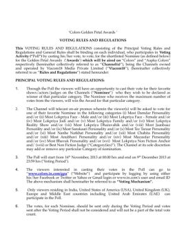 VOTING RULES AND REGULATIONS Voting which will be aired on ... - Guset ...