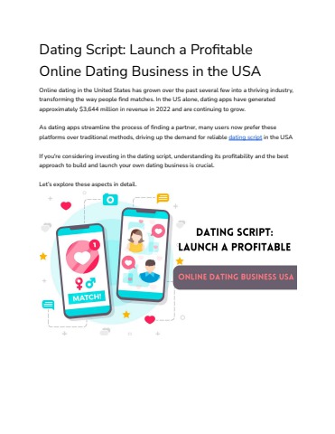 Dating Script_ Launch a Profitable Online Dating Business in the USA