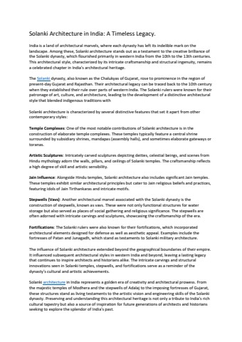 Solanki Architecture in India: A Timeless Legacy.