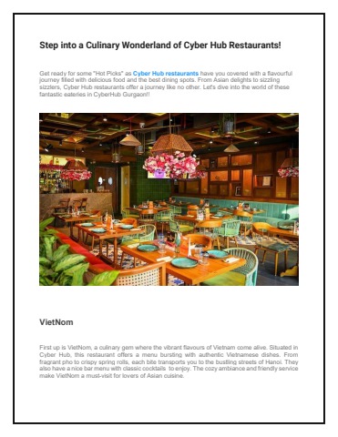 Step into a Culinary Wonderland of Cyber Hub Restaurants! - Eazydiner India Flip PDF | AnyFlip