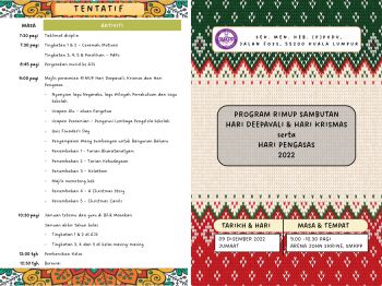 Program Rimup Sambutan Hari Deepavali dan Hari Krismas serta Hari ...