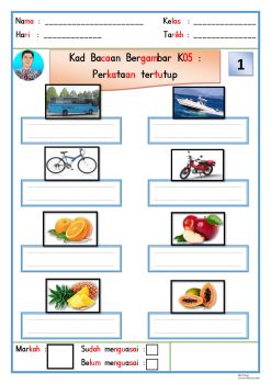 BM Kad Bacaan Bergambar K05 01 - Perkataan tertutup latihan - g-09045065 Flip PDF | AnyFlip