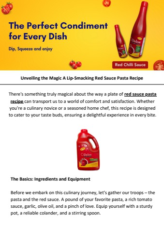 Unveiling the Magic A Lip-Smacking Red Sauce Pasta Recipe - My Delos ...