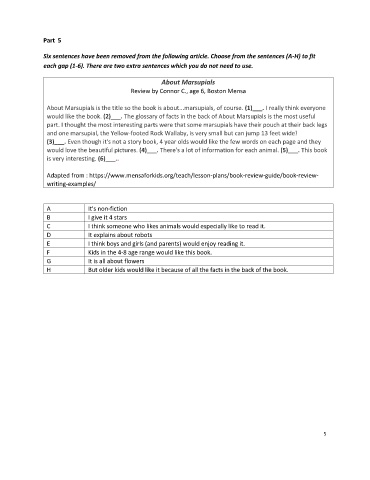 Page 5 - PT3 READING PAPER PART 2- PART 5 Set 1