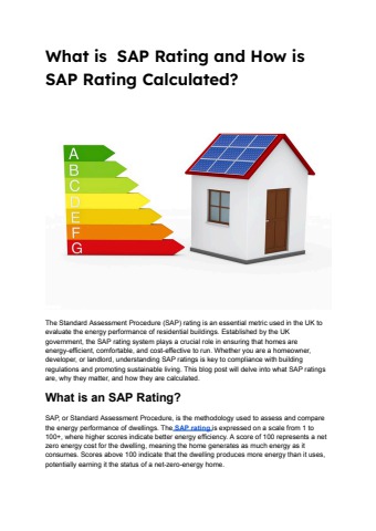 What is SAP Rating and How is SAP Rating Calculated_