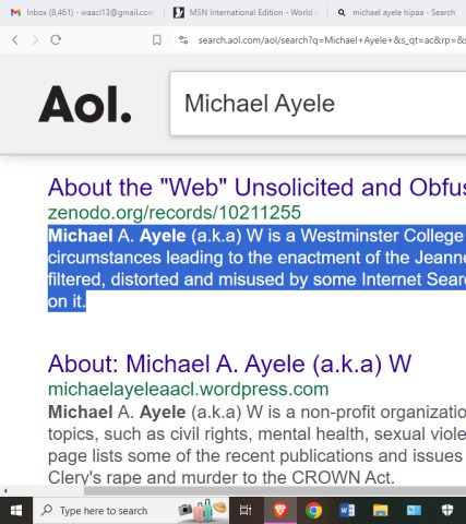 About the “Web” Unwelcome and Malicious Efforts to Obscure Michael A ...