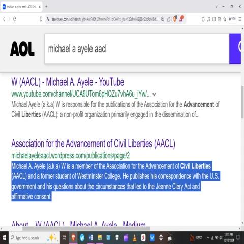 About the “Web” Unwelcome and Obscured Filtering of Michael A. Ayele (a ...