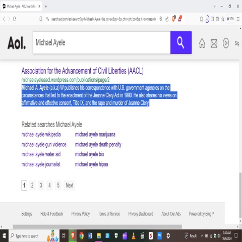 About the “Web” Unwelcome and Obfuscated Filtering of Michael A. Ayele ...