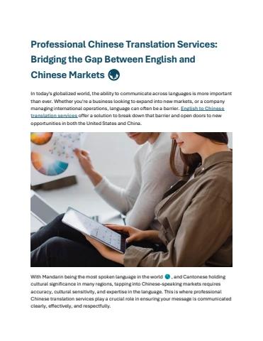 Professional Chinese Translation Services Bridging the Gap Between ...