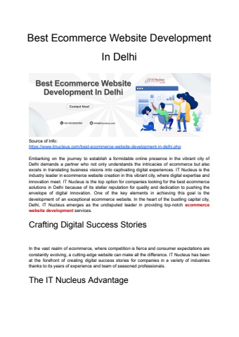 Best Ecommerce Website Development In Delhi