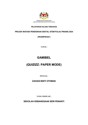 ZAHIAN bahan ilmiah PELAPORAN PD