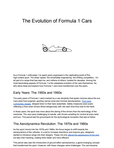 The Evolution of Formula 1 Cars - Gareth Booth Sports Flip PDF | AnyFlip