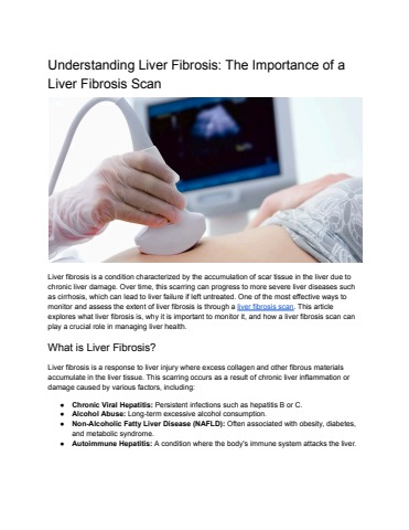 Understanding Liver Fibrosis The Importance of a Liver Fibrosis Scan ...