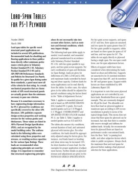 Load-Span Tables for PS-1 Plywood - Pacific Wood Laminates - Guset User ...