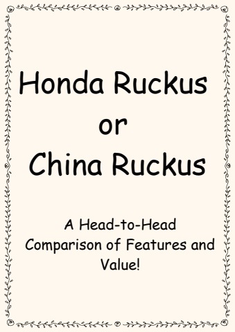Why Choose Honda Ruckus Over China Ruckus