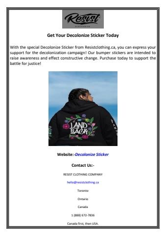 Get Your Decolonize Sticker Today