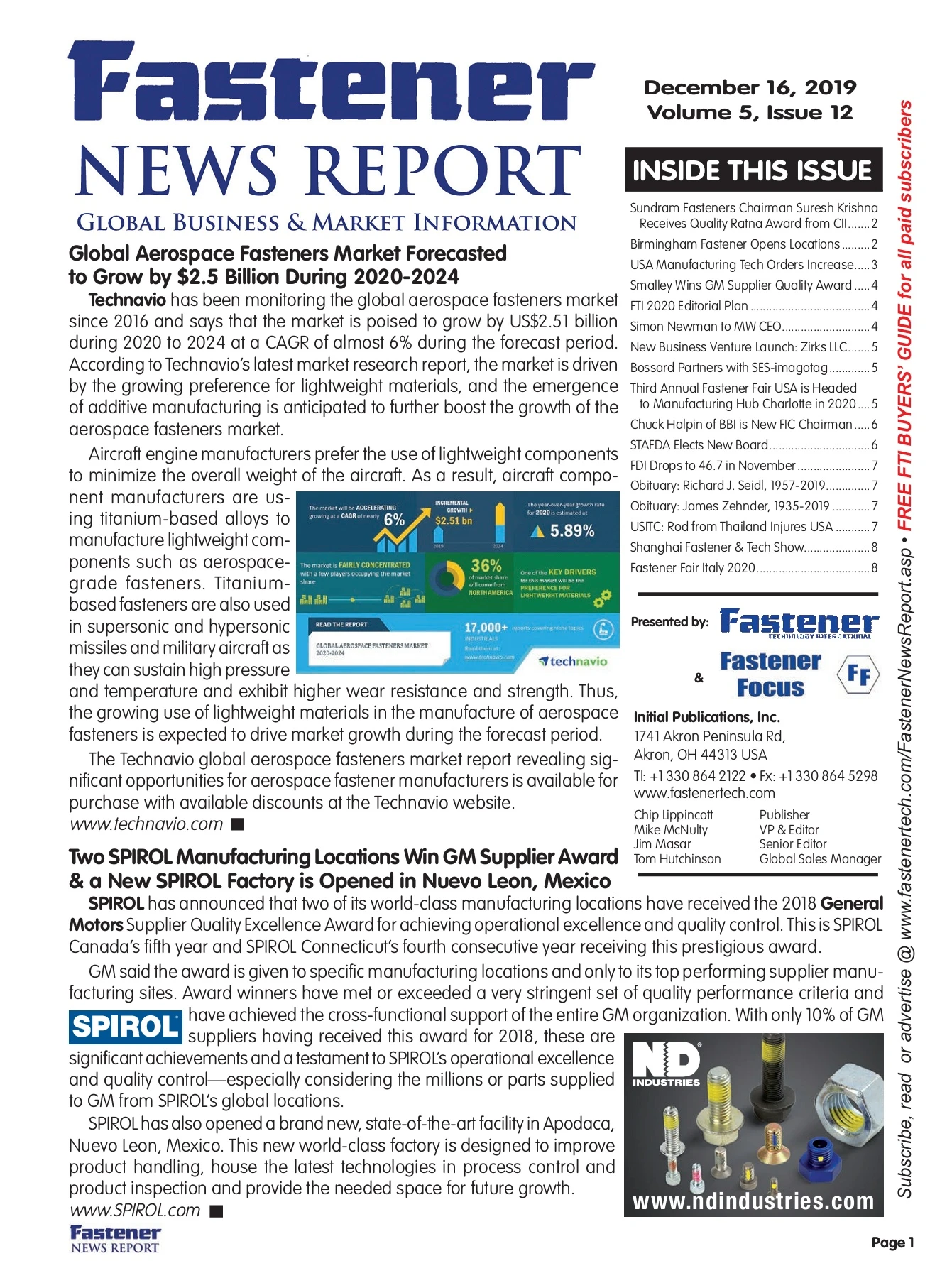 Fastener News Report December 16 2019 Issue PDF Edition