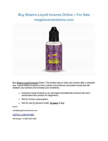 Buy Bizarro Liquid Incense Online