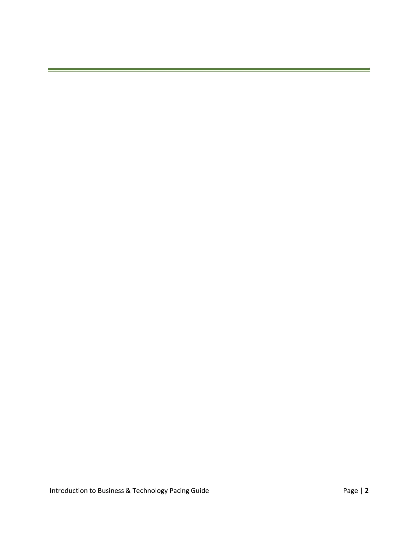 Intro to Business Technology Pacing Guide