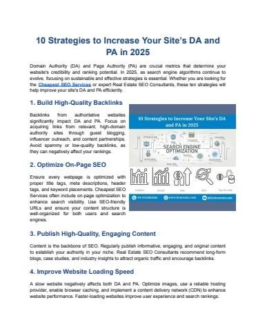 10 Strategies to Increase Your Site’s DA and PA in 2025