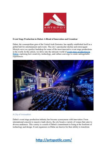 Elevate Your Event with Top-notch Stage Production in Dubai - Artspot ...
