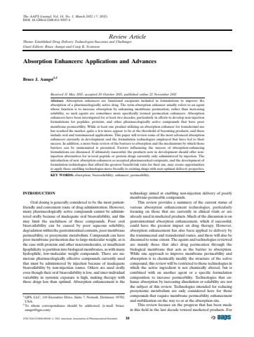 Absorption enhancers applications and advances. - sandy86025 Flip PDF ...