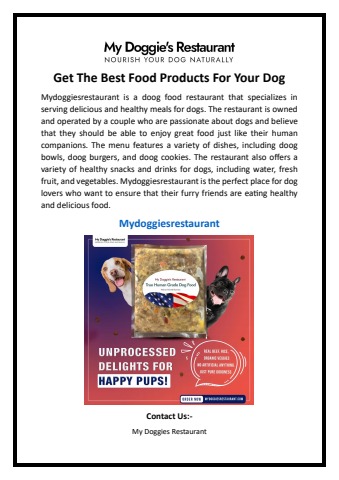Get The Best Food Products For Your Dog - mydoggiesrestaurant Flip PDF ...