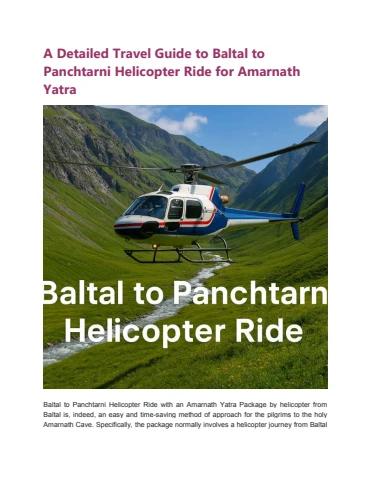 A Detailed Travel Guide to Baltal to Panchtarni Helicopter Ride for ...