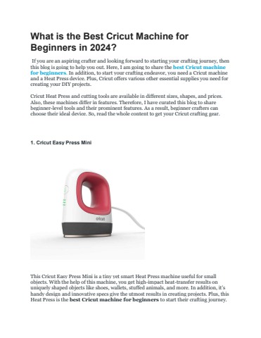 What is the Best Cricut Machine for Beginners in 2024 ...