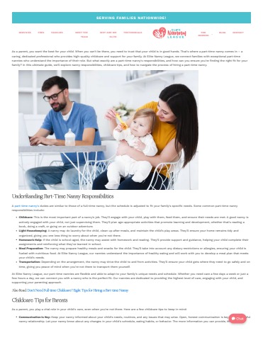 Ultimate Guide to Part-Time Nanny Duties