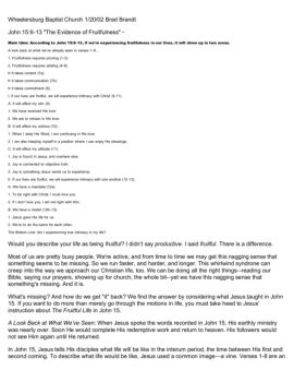 Wheelersburg Baptist Church 1/20/02 Brad Brandt John 15:9 ... - Guset User Flip PDF | AnyFlip