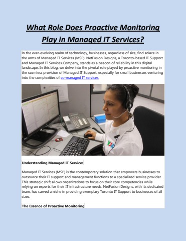 What Role Does Proactive Monitoring Play in Managed IT Services?