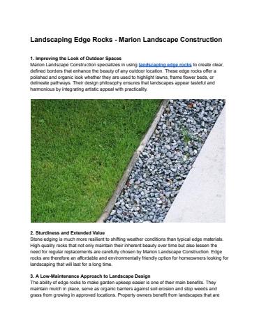 Landscaping Edge Rocks - Marion Landscape Construction