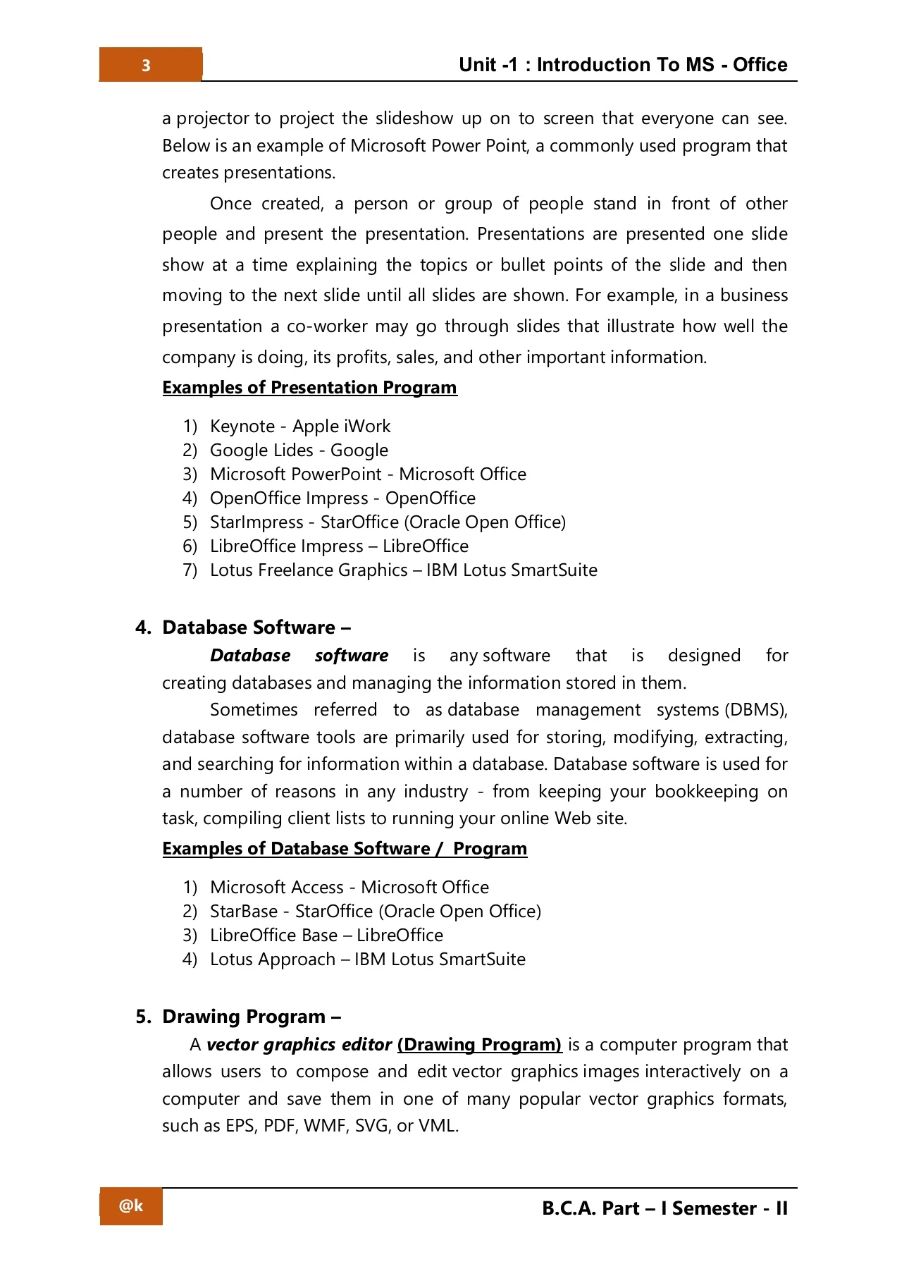 Unit - 1 Introduction To MS-Office