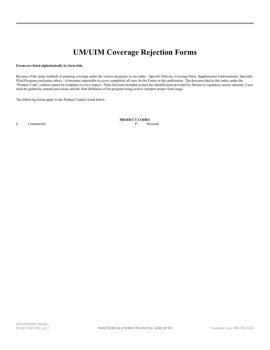 UM/UIM Coverage Rejection Forms - Guset User Flip PDF | AnyFlip
