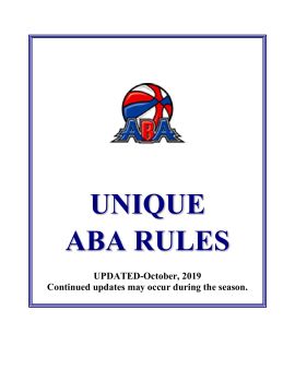 ABA Unique Rules 2019 - coopdreamemail Flip PDF | AnyFlip