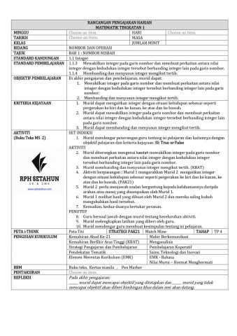 CONTOH RPH MATEMATIK SMK - RPH SETAHUN SMK Flip PDF | AnyFlip