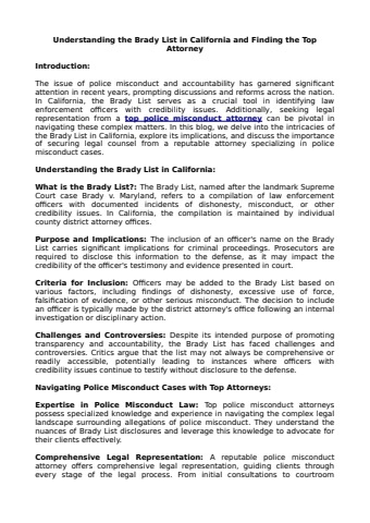Understanding the Brady List in California and Finding the Top Attorney ...