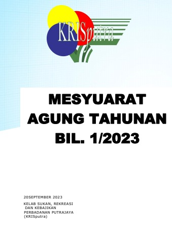 BUKU LAPORAN MESYUARAT AGUNG TAHUNAN BIL 1 2023 - Aida Jamal Flip PDF ...