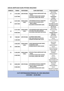 JADUAL BERTUGAS GURU PETANG 2022/2023 - chemoon76 Flip PDF | AnyFlip