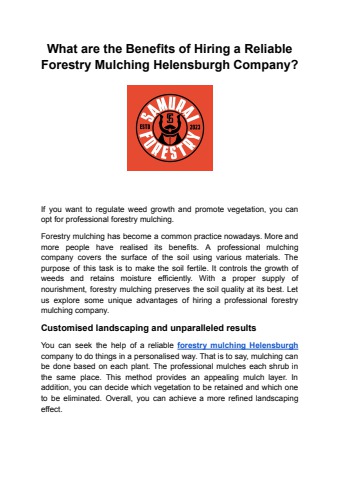 What are the Benefits of Hiring a Reliable Forestry Mulching ...