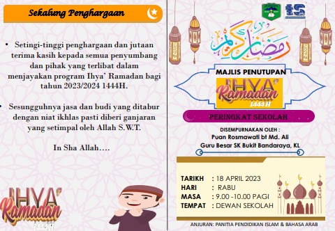 BUKU PROGRAM PENUTUPAN IHYA' RAMADHAN 2023/2024 - SITI NOOR SYUHIDA ...